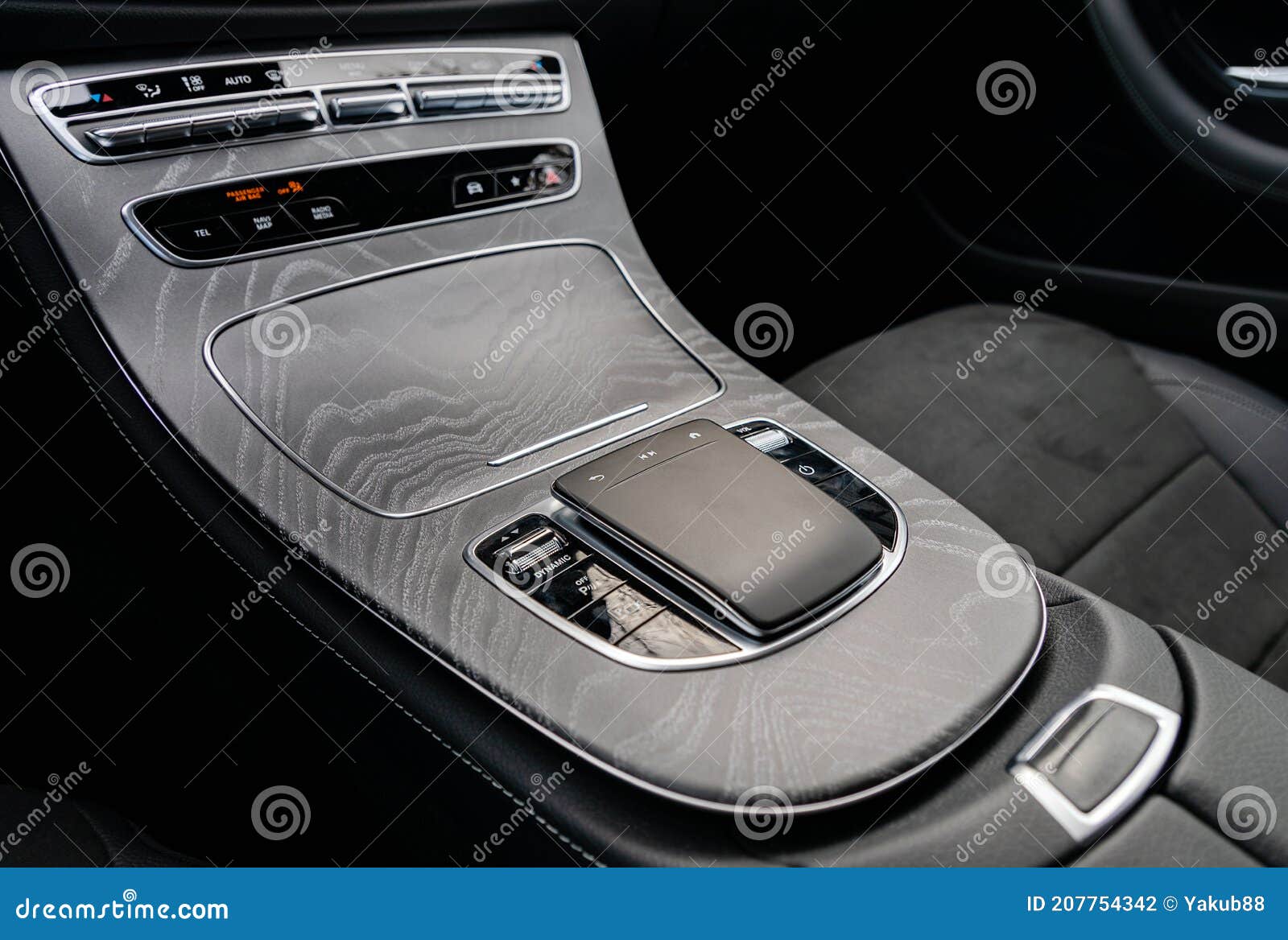 Central Control Panel in a Car Stock Photo - Image of buttons, leather ...