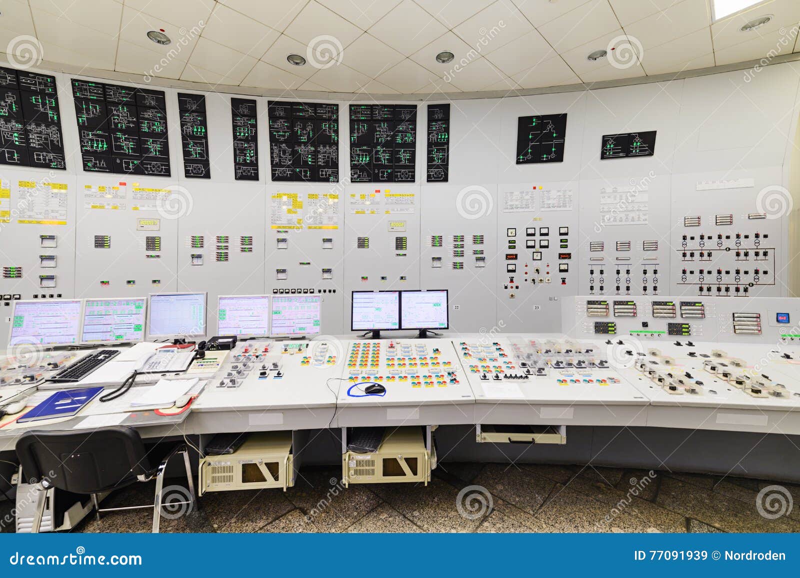 The Central Control Room of Nuclear Power Plant. Stock Image - Image of ...