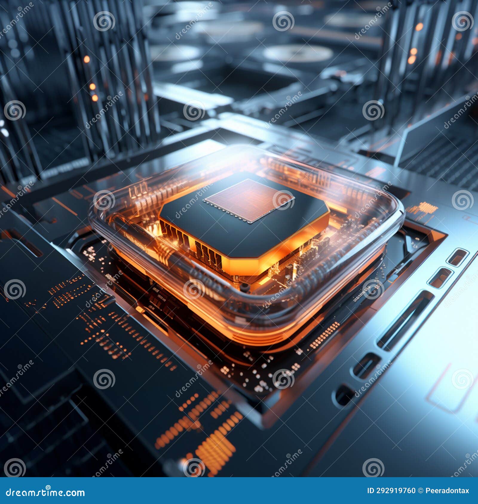 Central Cpu or Chipset on Mainboard. Stock Illustration - Illustration ...