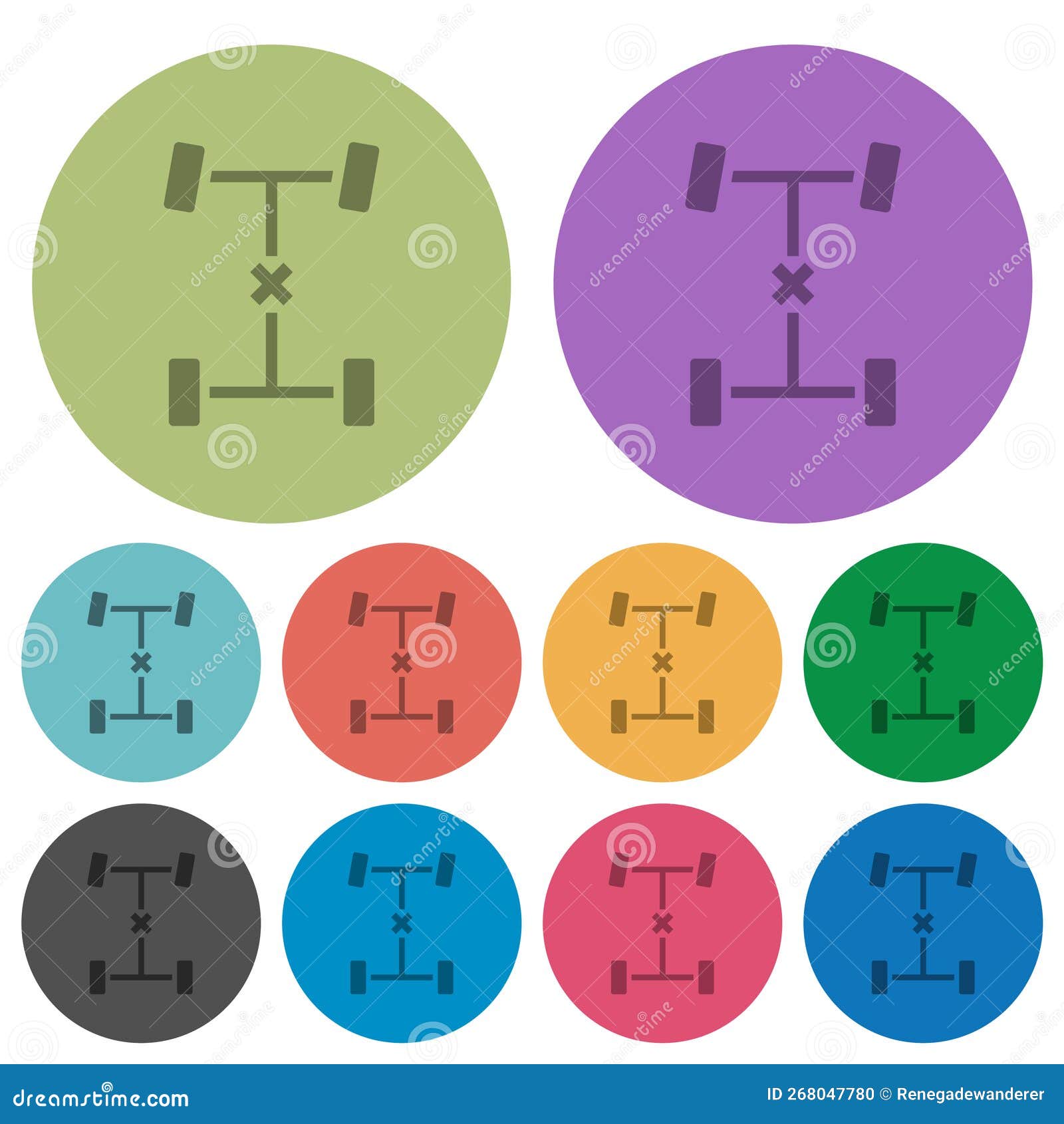 Central Differential Lock Color Darker Flat Icons Stock Vector ...