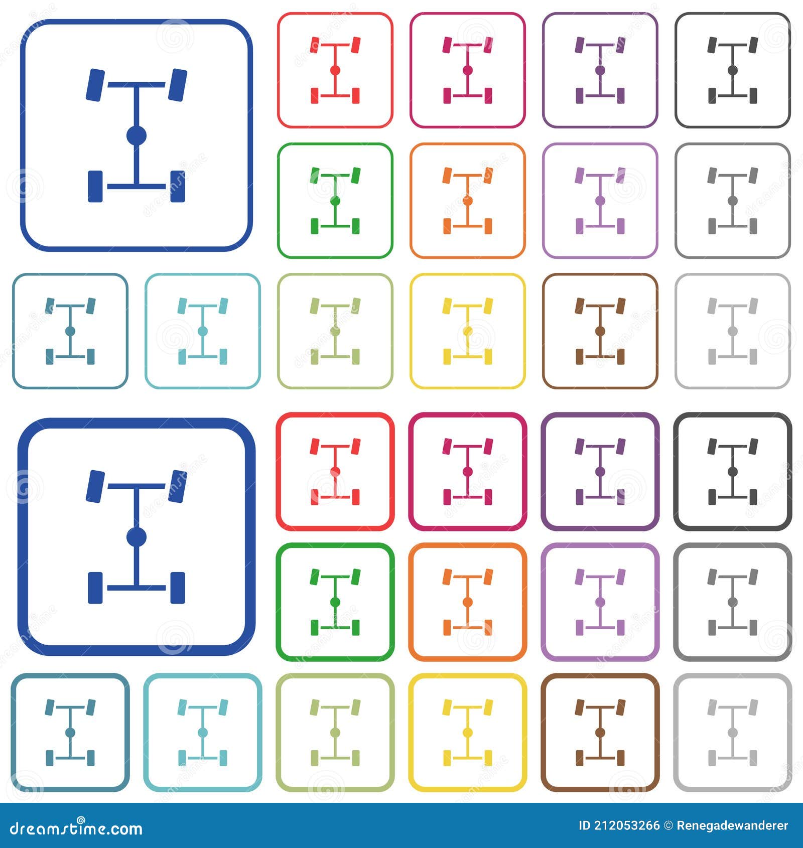 Central Differential Outlined Flat Color Icons Stock Vector ...