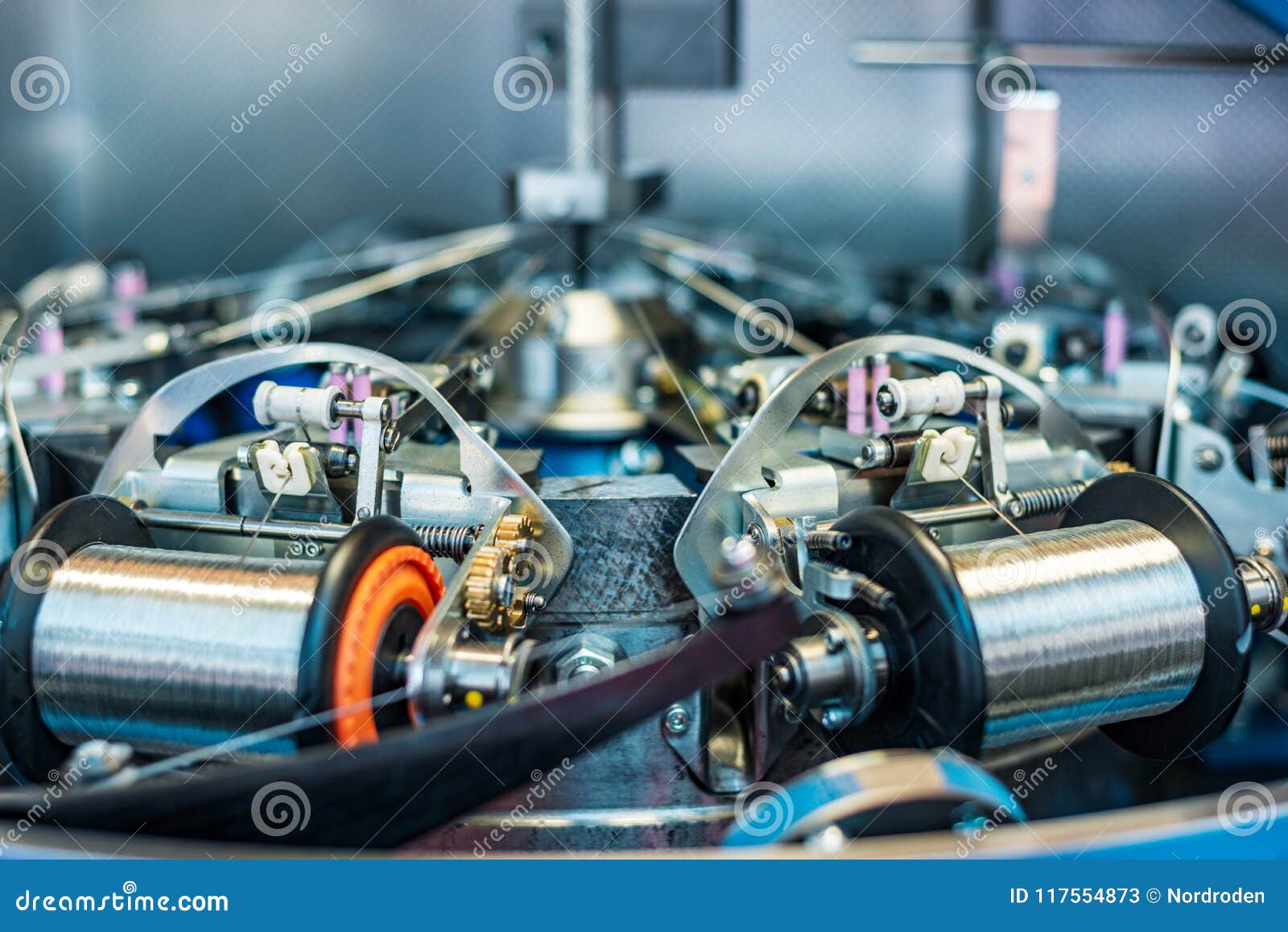 The Mechanism of a Braiding Machine Close-up. Stock Image - Image of ...
