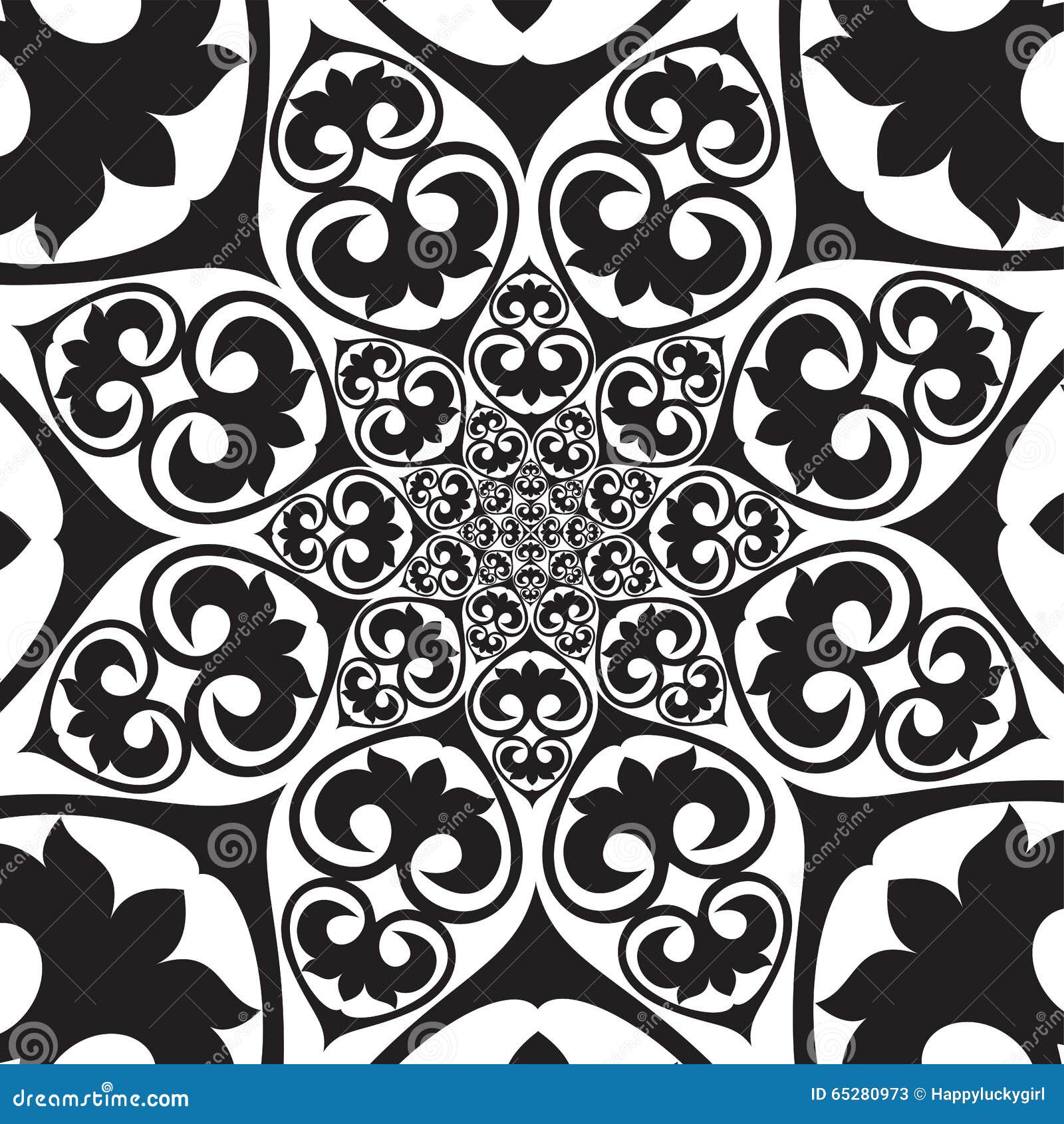 Central Endless Circular Pattern, Asian Designs Stock Vector ...