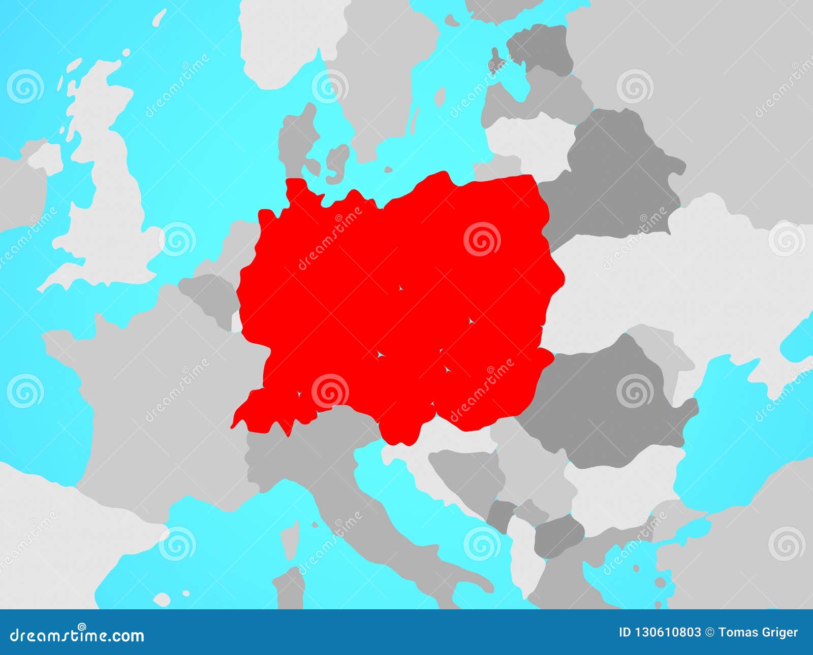Central Europe on map stock illustration. Illustration of region ...