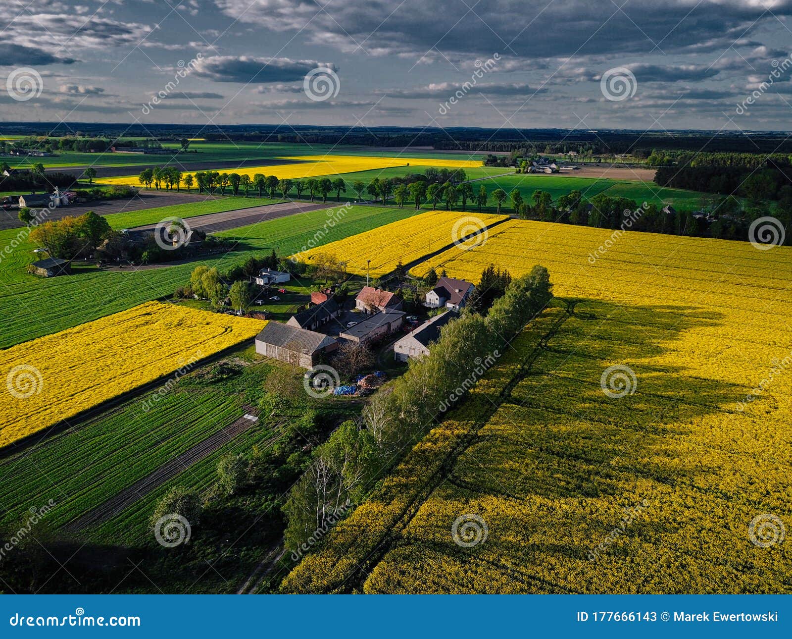 Central European Countryside Stock Image - Image of europe, aerial ...