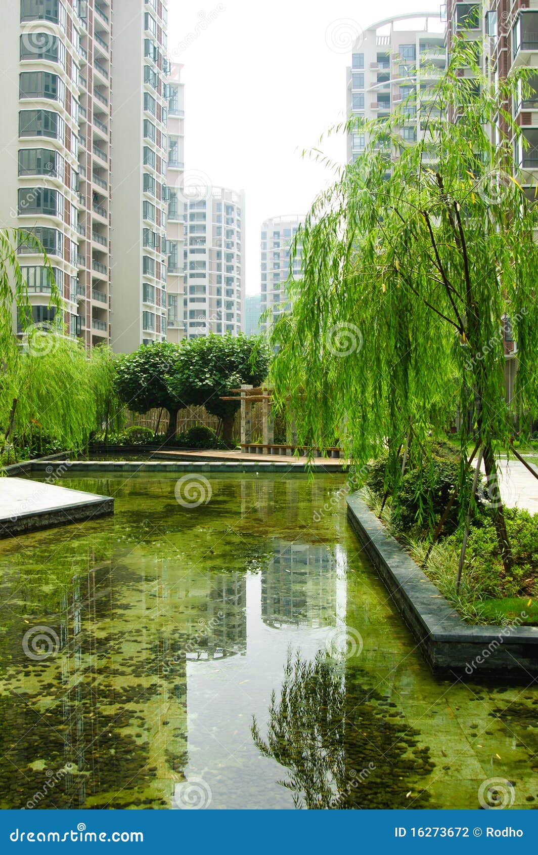Central Garden in a New Residential District Stock Photo - Image of ...