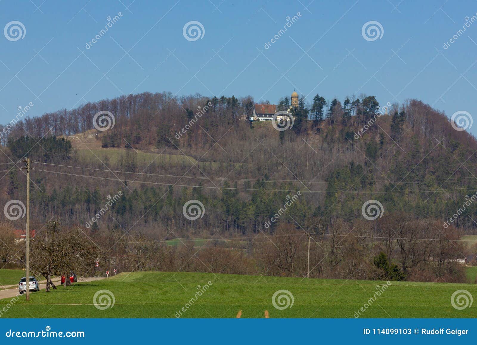 Central German Uplands stock image. Image of cloudy - 114099103