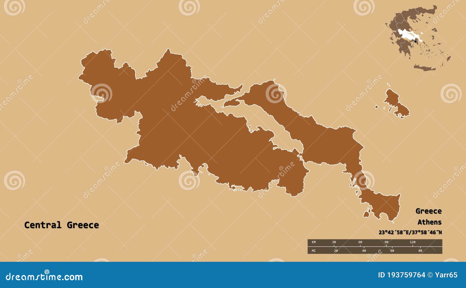Central Greece, Decentralized Administration of Greece, Zoomed. Pattern ...