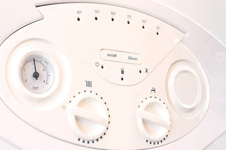 Central Heating Boiler Panel Stock Photo - Image of energy, close: 19425386