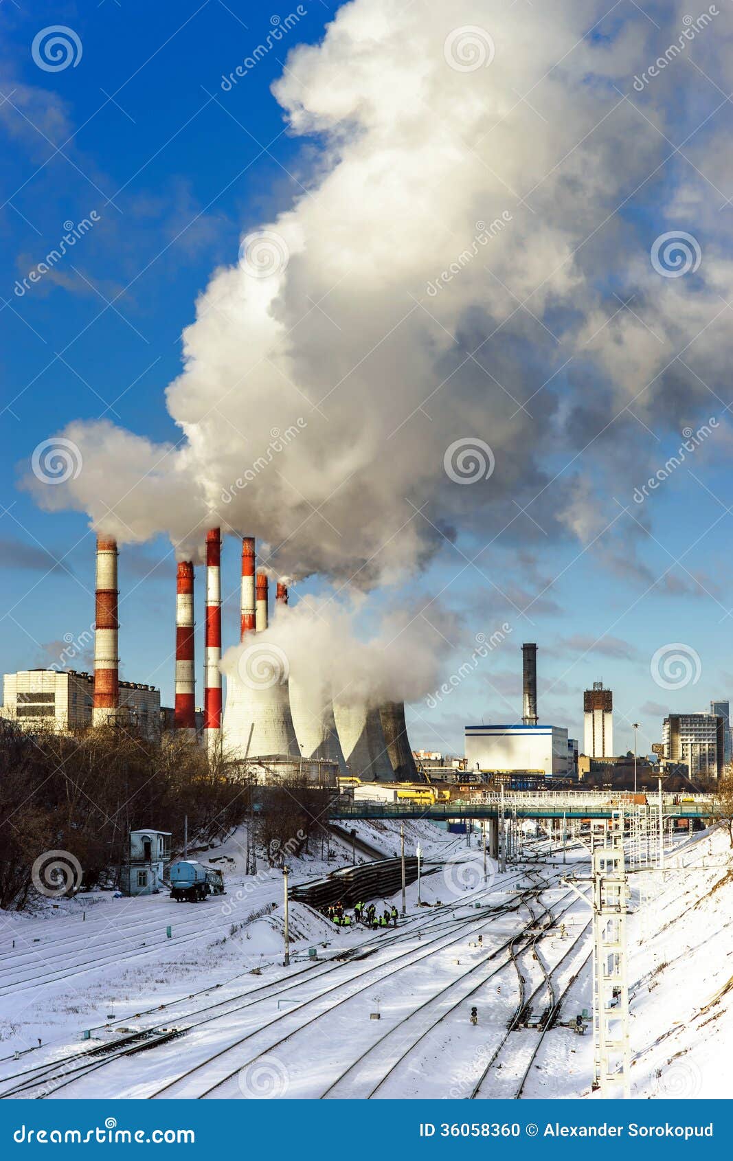 Central Heating and Power Plant Stock Photo - Image of heat, city: 36058360