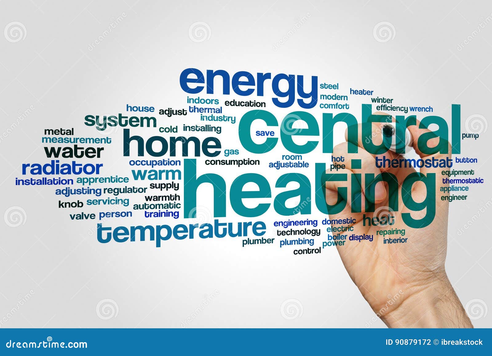 Central Heating Word Cloud Concept on Grey Background Stock Photo ...