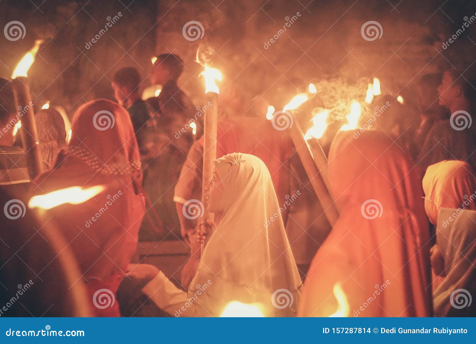 Central Java, Indonesia, June 12th 2018 : the Torch Parade is Usually ...