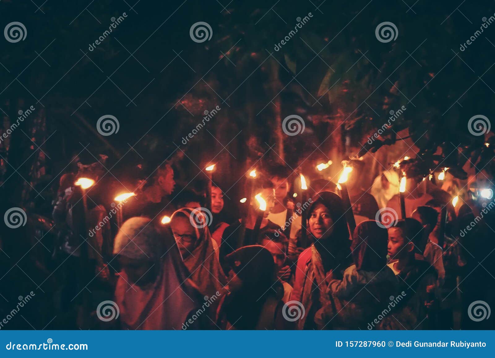 Central Java, Indonesia, June 12th 2018 : the Torch Parade is Usually ...