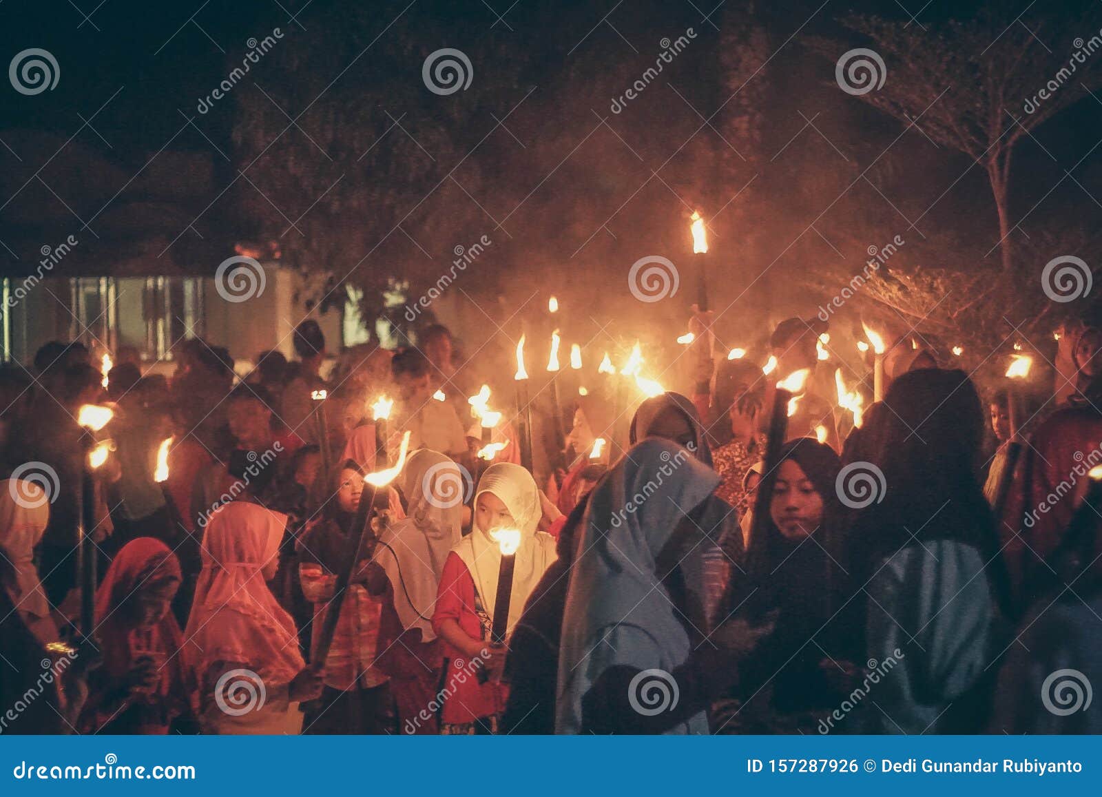 Central Java, Indonesia, June 12th 2018 : the Torch Parade is Usually ...