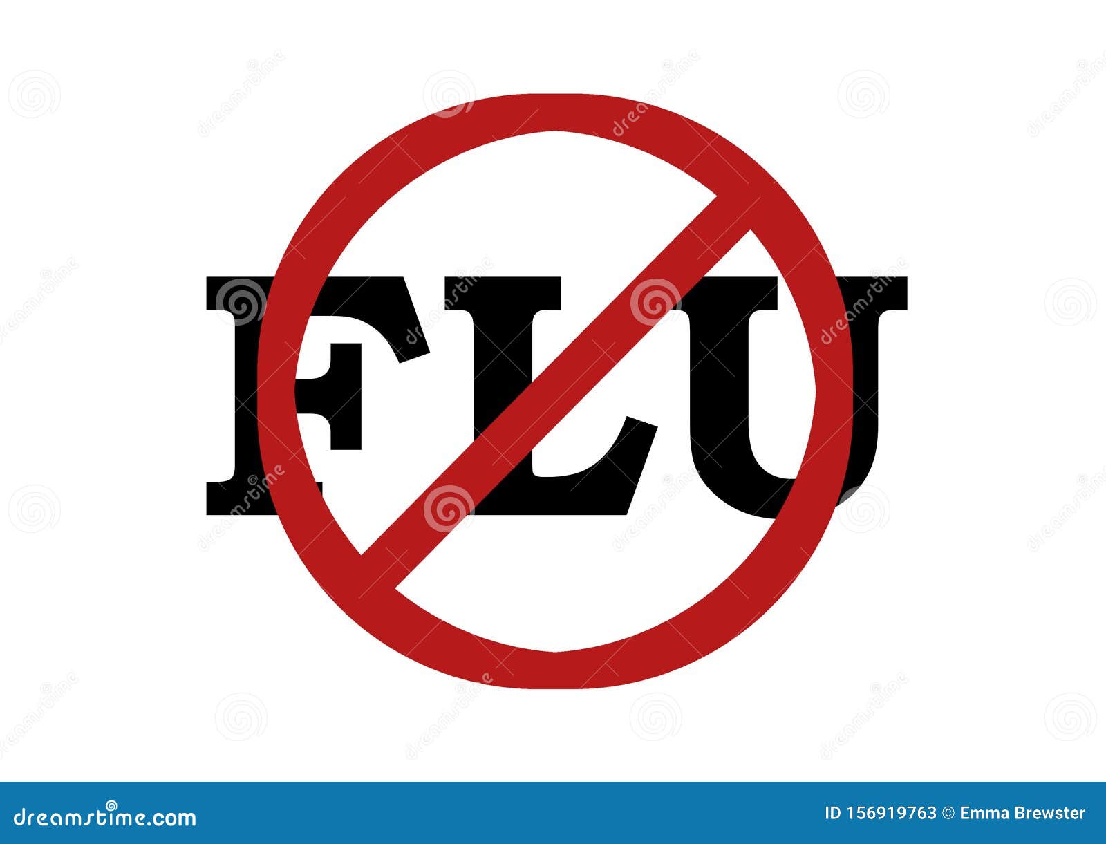 Central Large Stop Flu Sign on White Background Stock Illustration ...