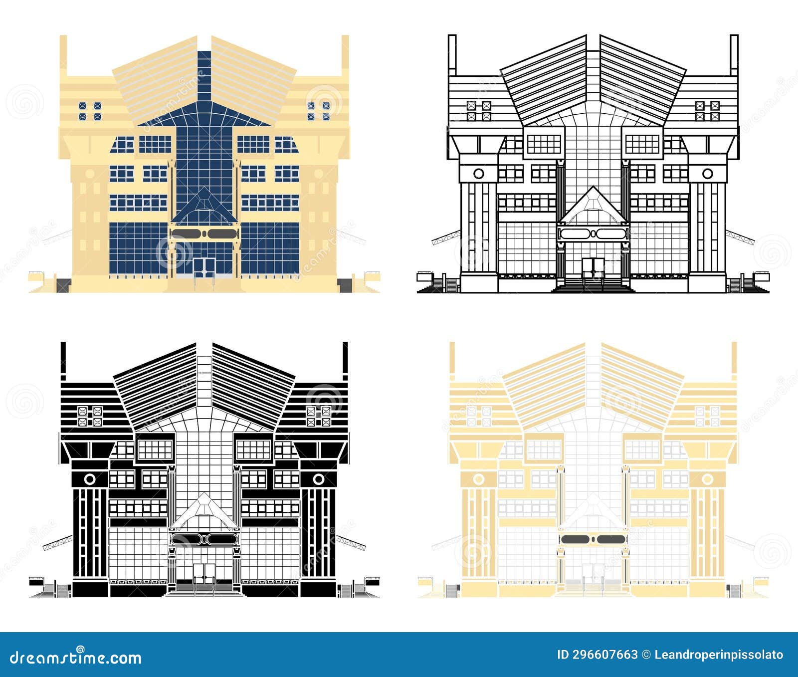 Central Library in Cairo, Egypt Stock Illustration - Illustration of ...