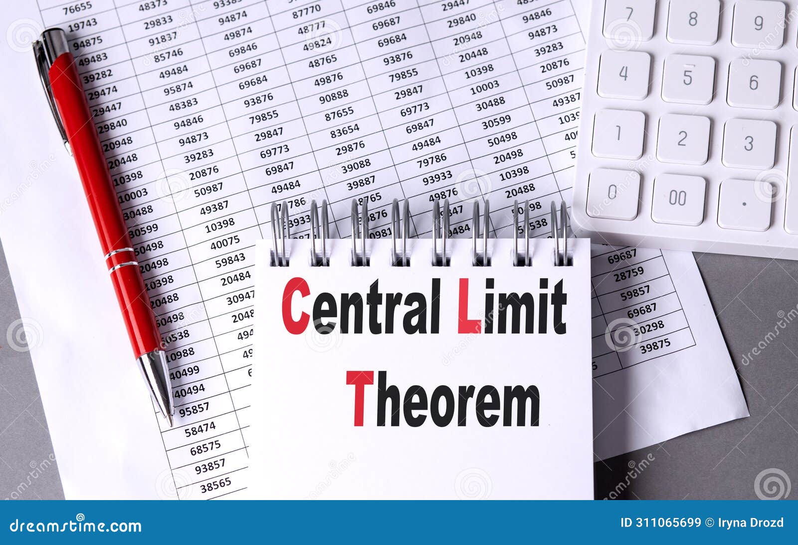 CENTRAL LIMIT THEOREM Text On Wooden Block With Notebook,chart And ...