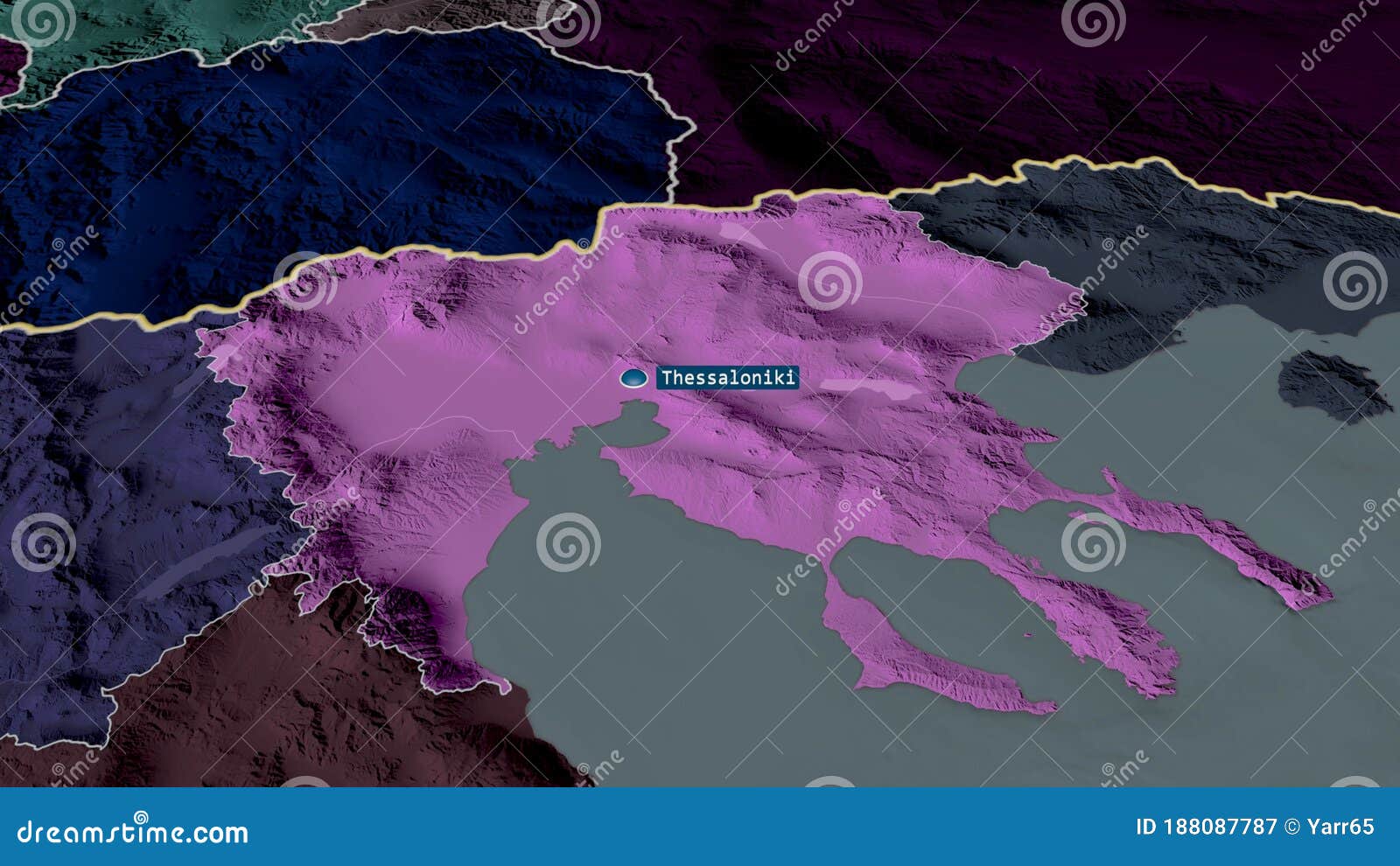 Central Macedonia, Greece - Highlighted with Capital. Administrative ...