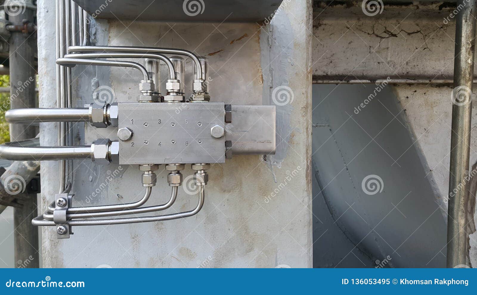 Central Main Valve of Automatic Refill Grease Lubricator Stock Image ...