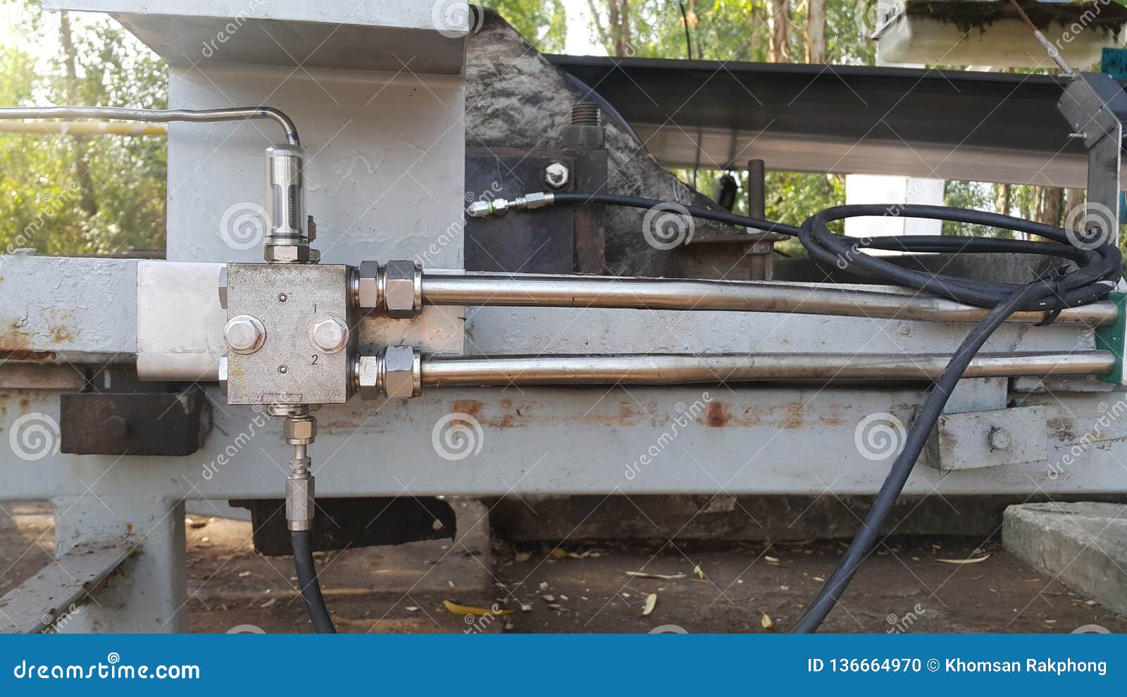 Central Main Valve of Automatic Refill Grease Lubricator Stock Photo ...