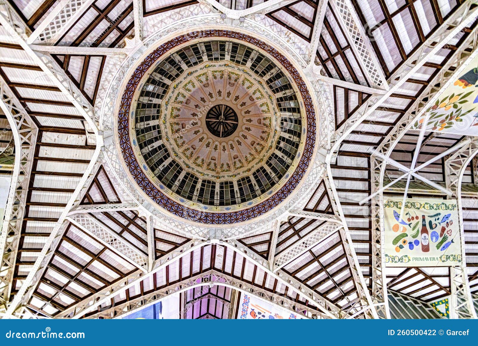 Central Market Dome and Ceiling, Valencia, Spain Editorial Photography ...