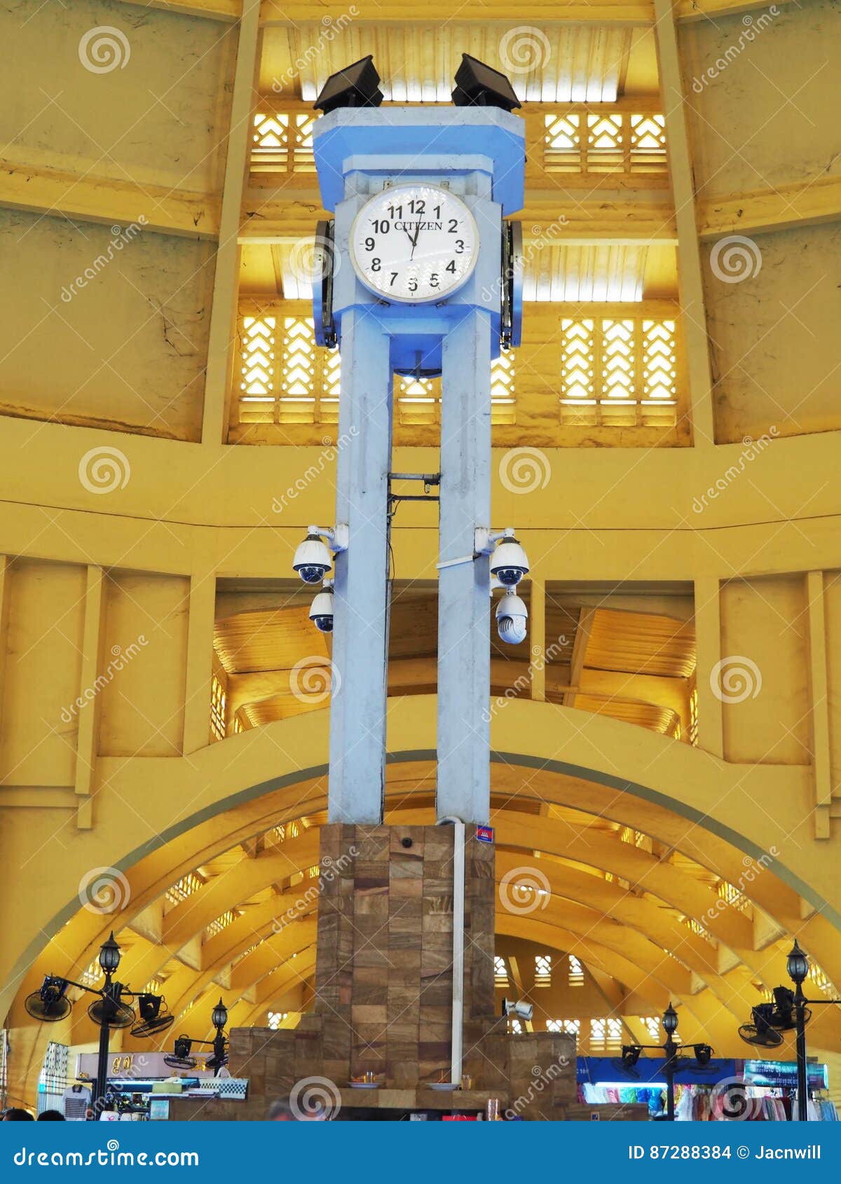 Central Market, Phnom Penh, Cambodia - Clock Tower Editorial Stock ...