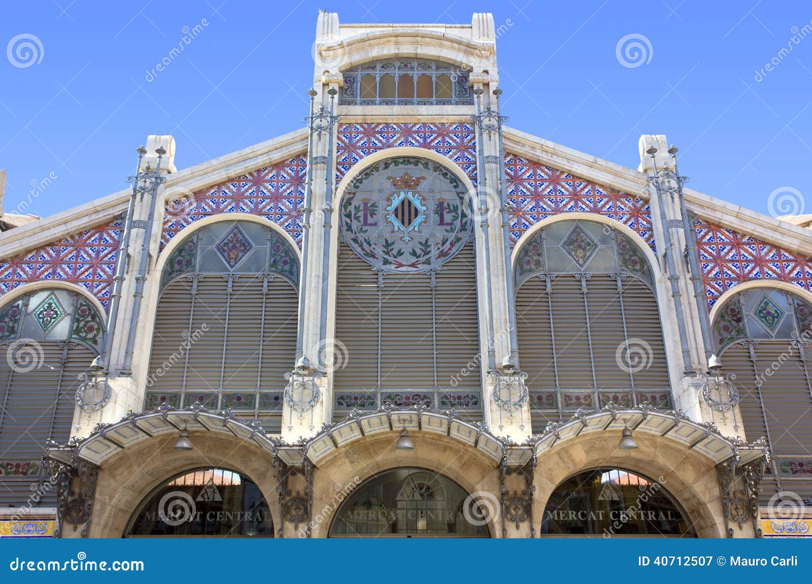 Central Market in Valencia, Spain Stock Image - Image of eaves, arms ...