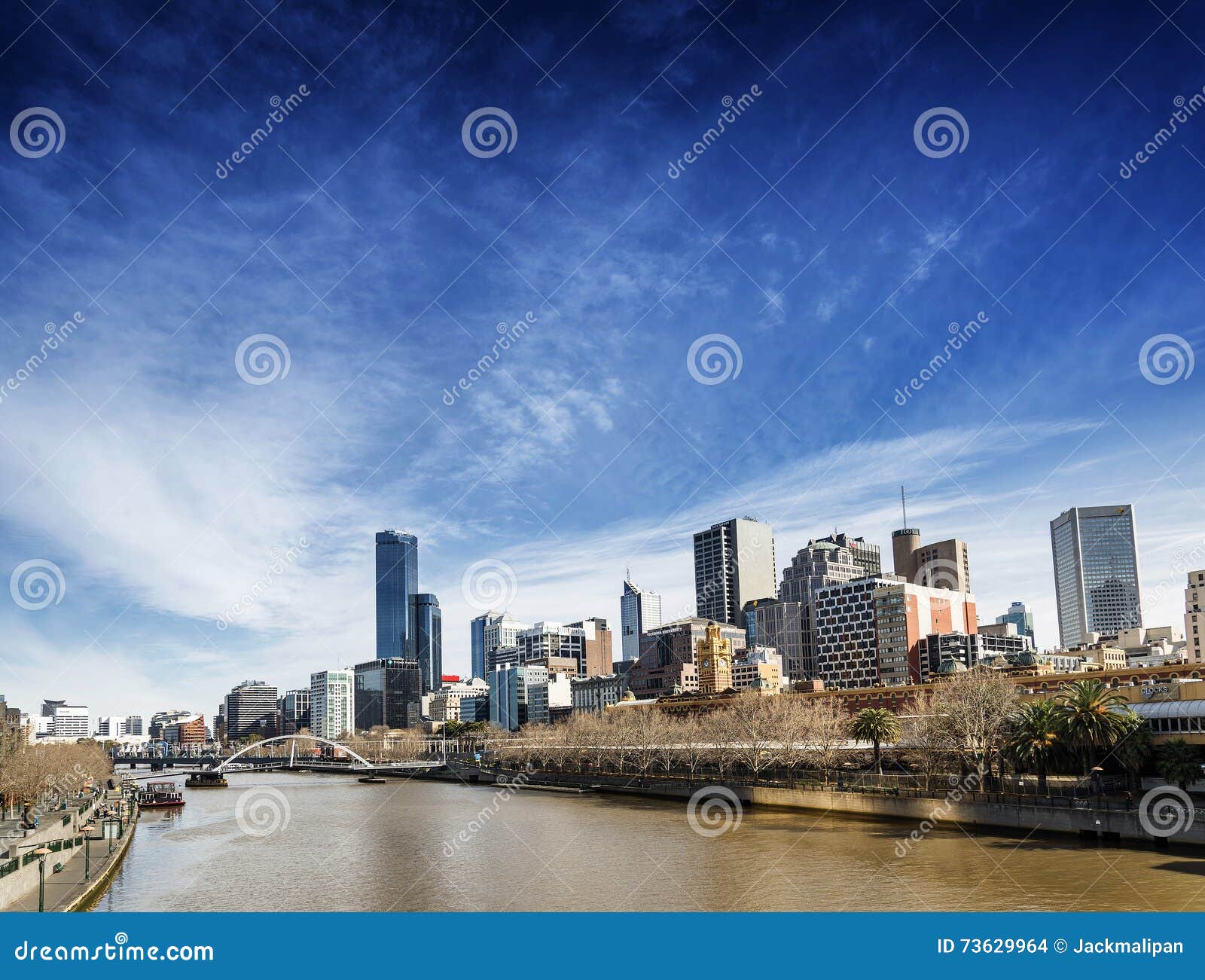 Central Melbourne City Riverside Skyline in Australia Editorial Stock ...