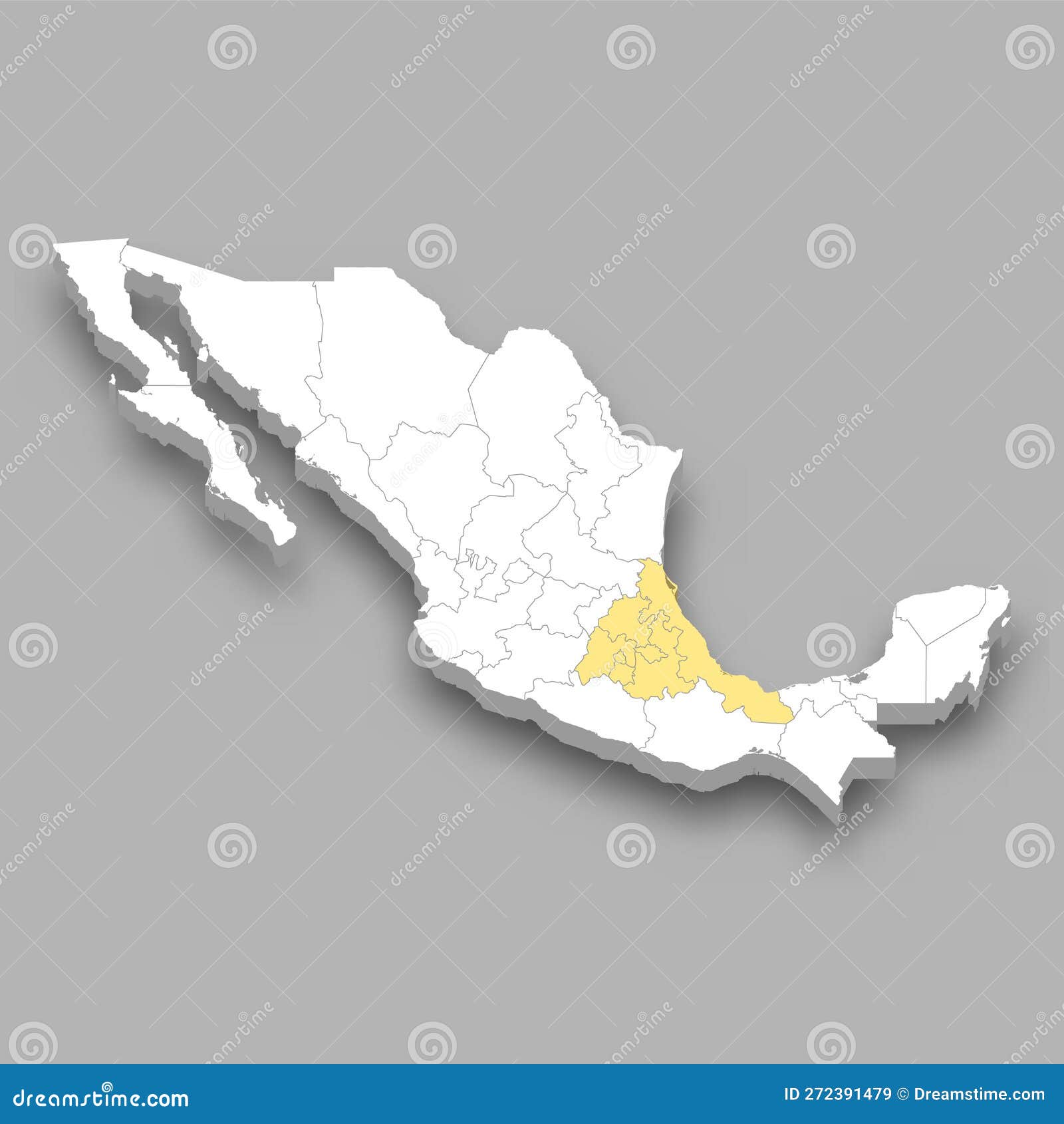 Location Of Tlaxcala On Map Mexico. 3d Location Sign Of Tlaxcala ...