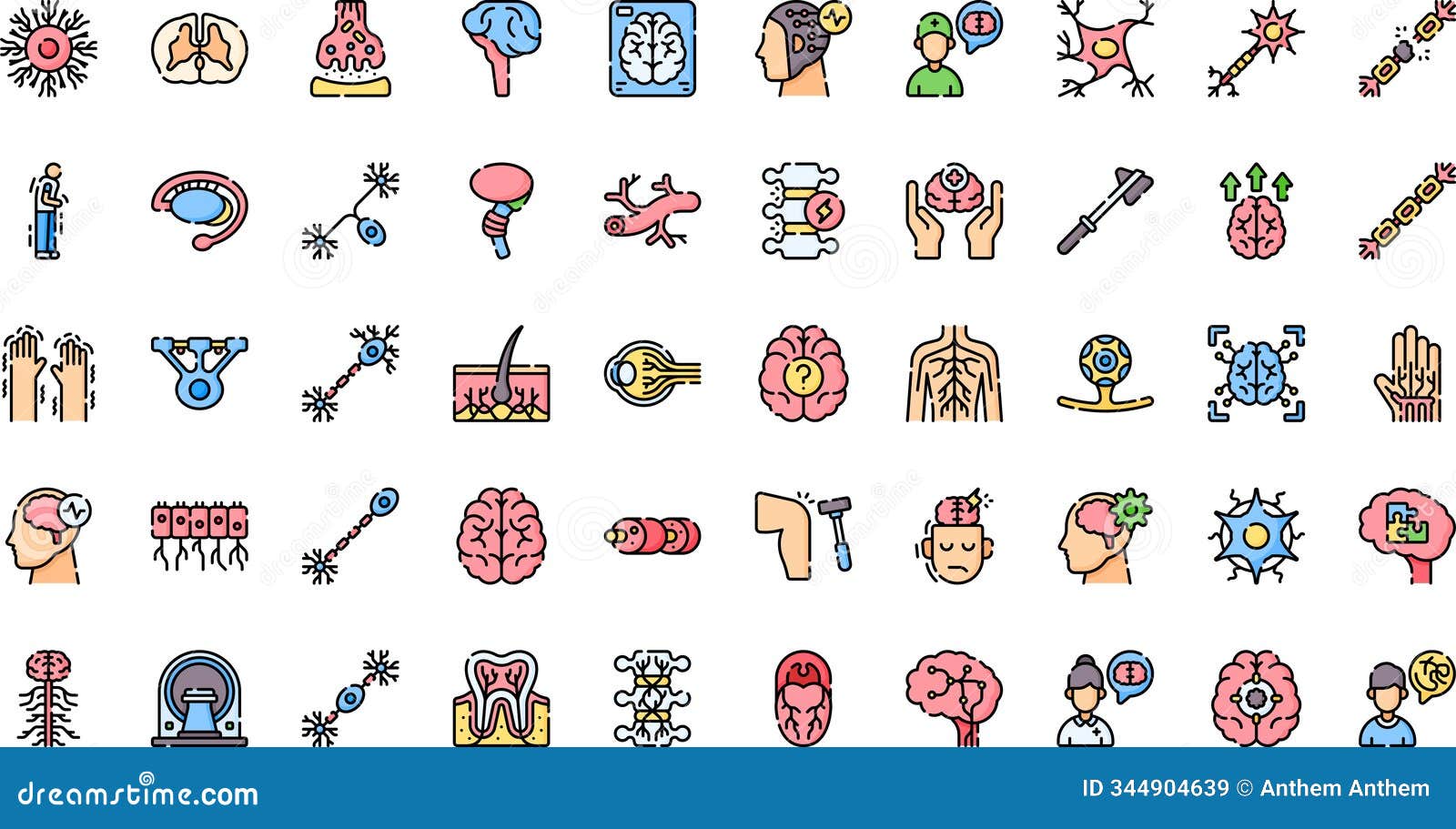 Central Nervous System Icons High-Quality Vector Icons Collection With ...
