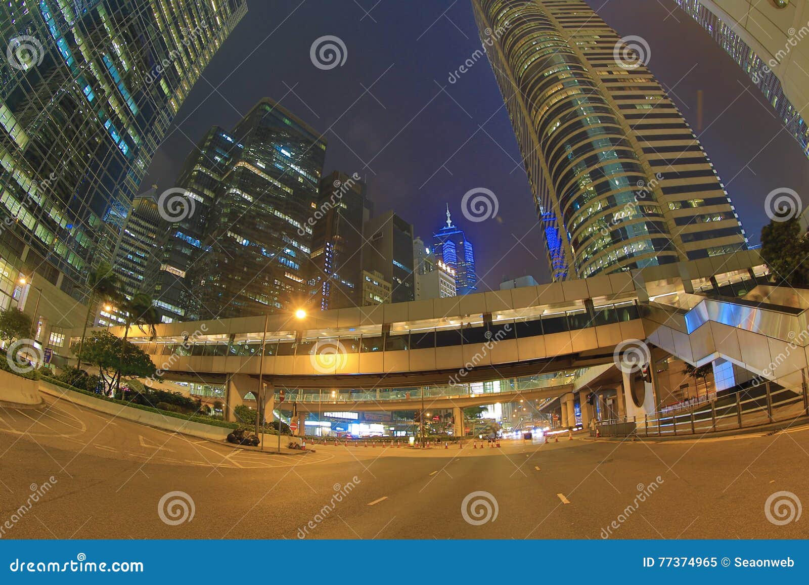 Central Night View at Hong Kong Editorial Image - Image of district ...