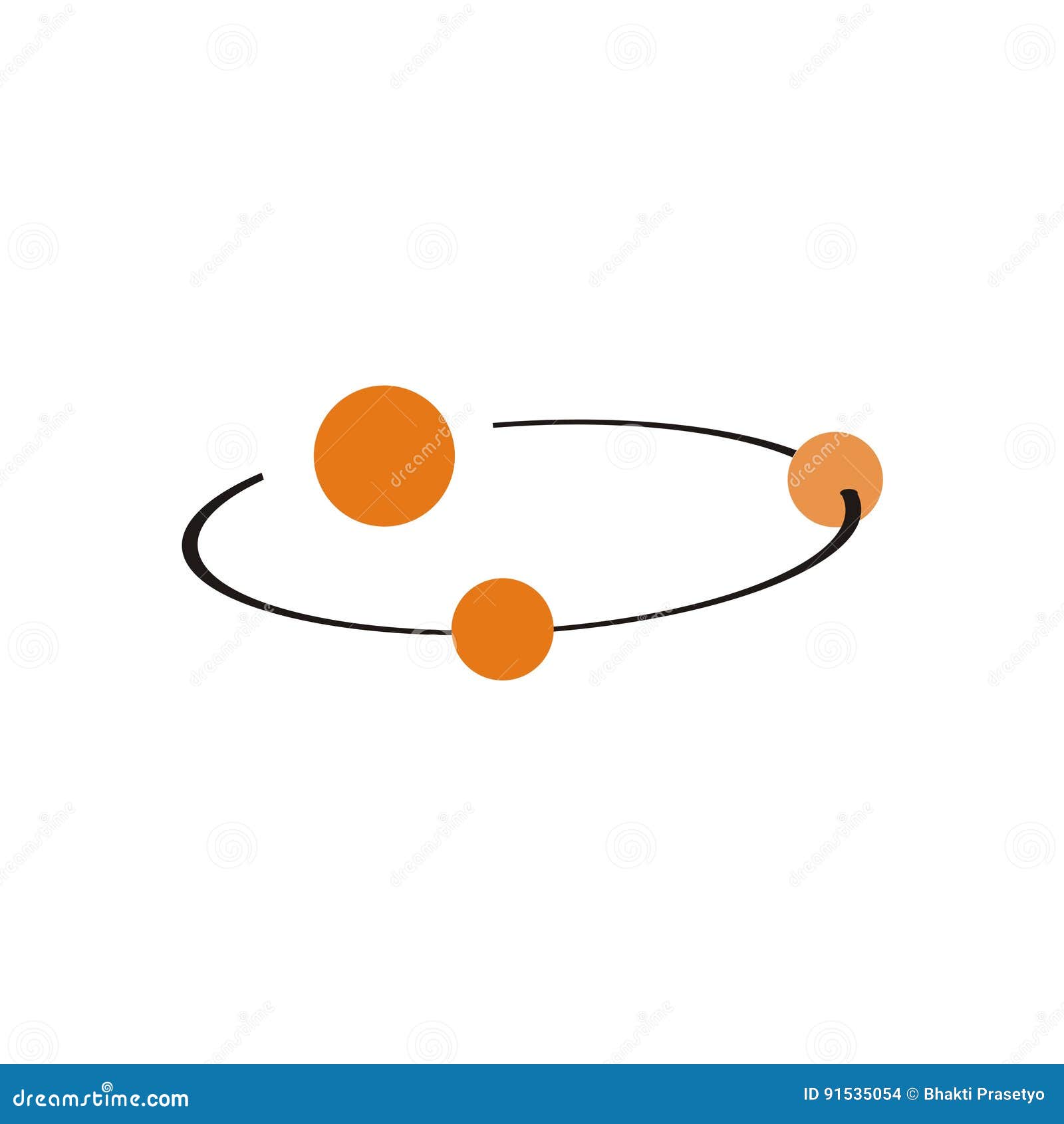 Central orbit Three balls stock vector. Illustration of central - 91535054