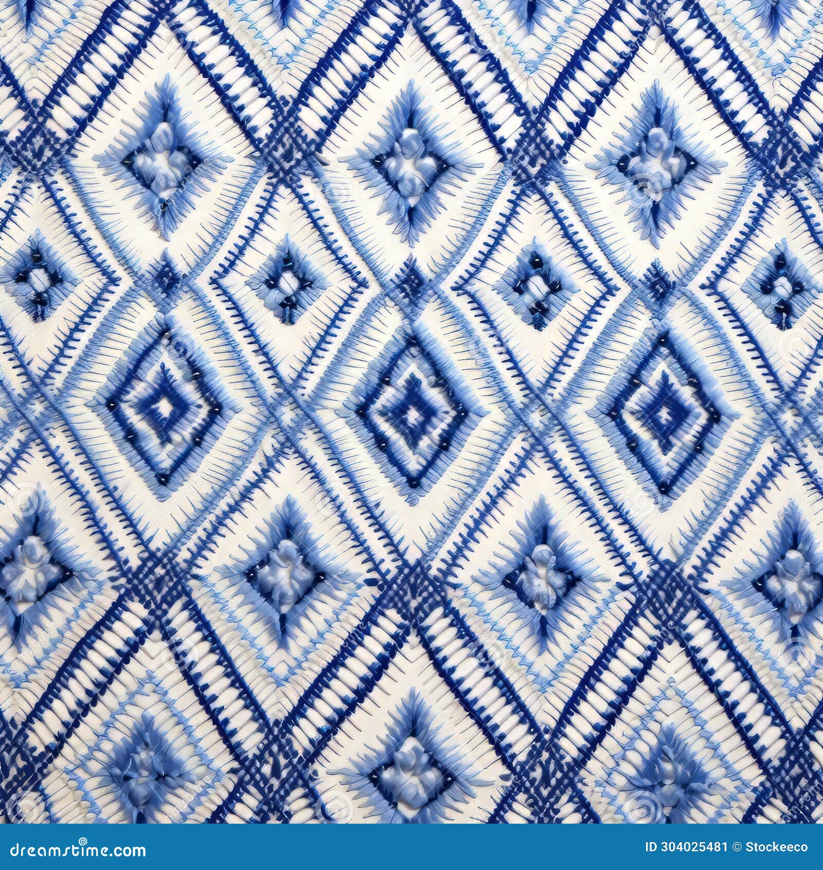 Beautiful Blue and White Diamond Pattern with Conceptual Embroidery ...