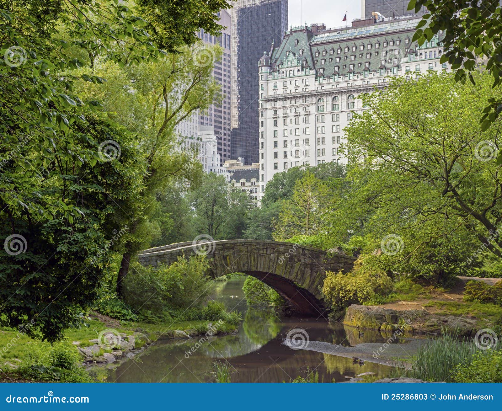 Central Park Gapstow Bridge Stock Image - Image of hotel, plaza: 25286803