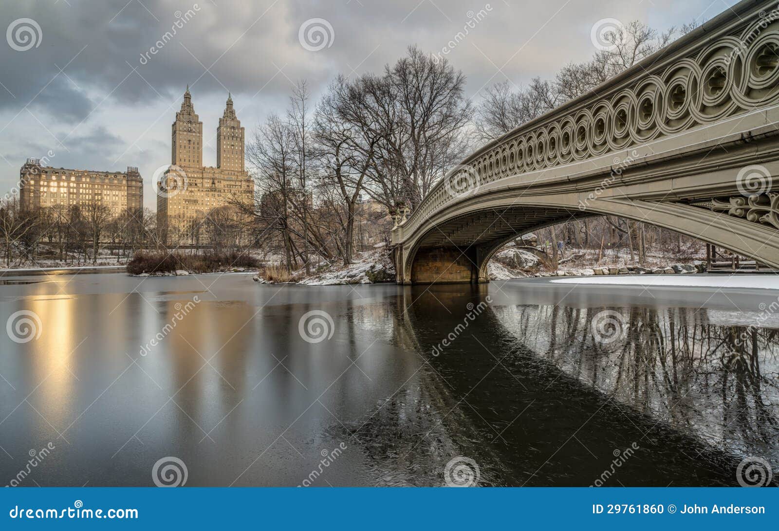 Central Park, New York City Bow Bridge Stock Photo - Image of intricate ...