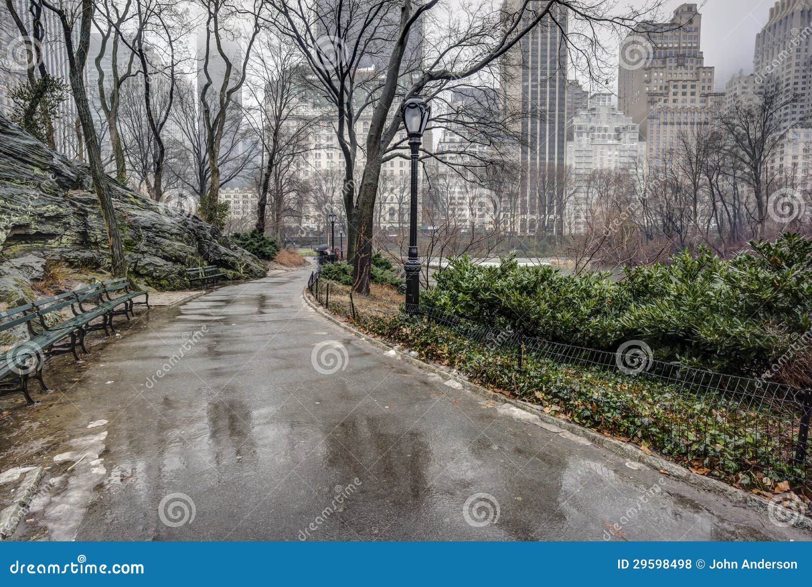 Central Park, New York City after Rain Storm Stock Photo - Image of ...
