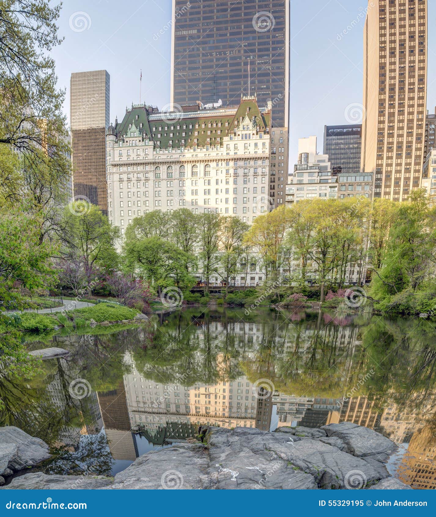 Central Park spring stock image. Image of spring, windows - 55329195