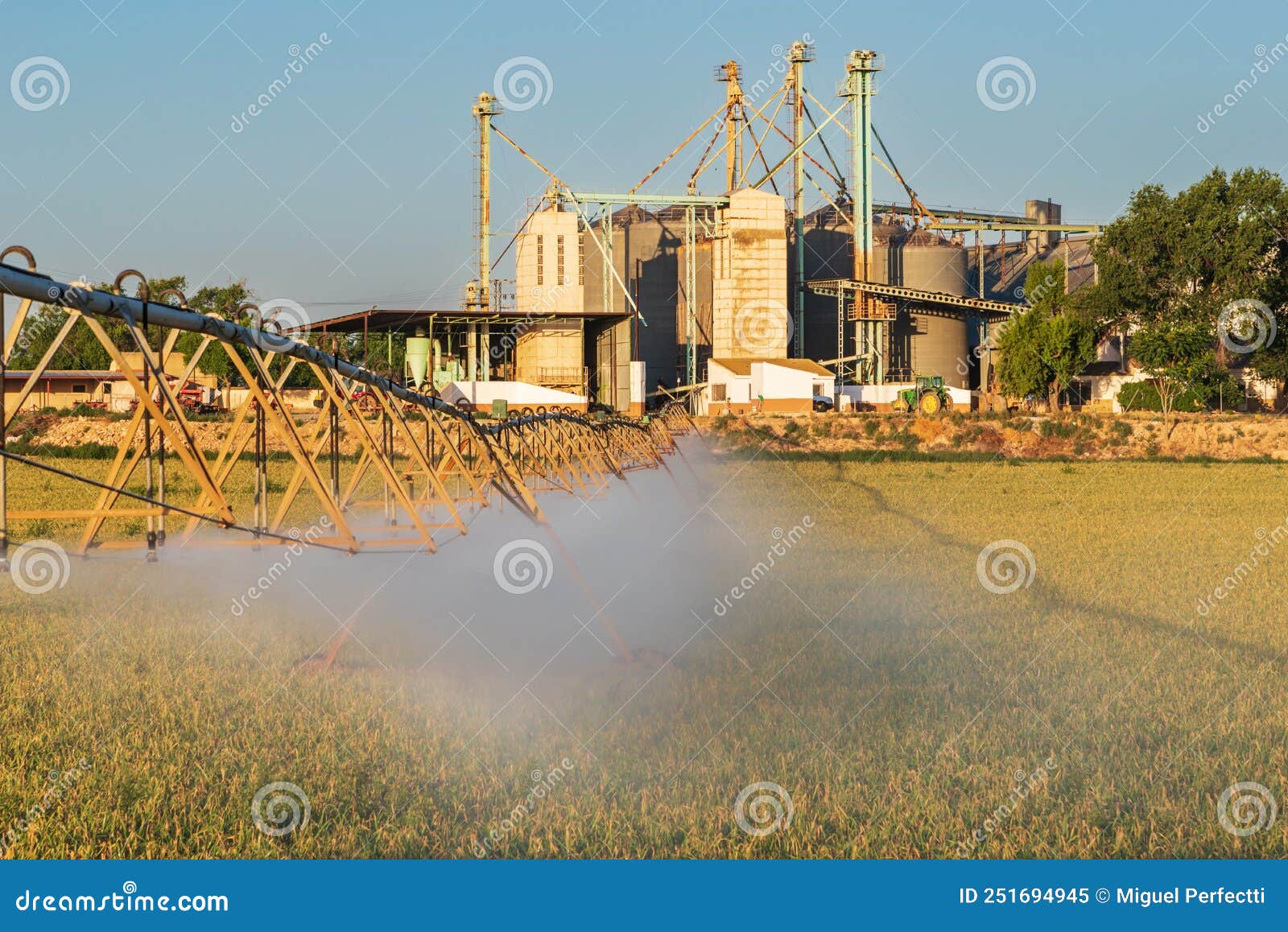Central Pivot Irrigation System, Irrigation Pipes with Sprinklers on ...