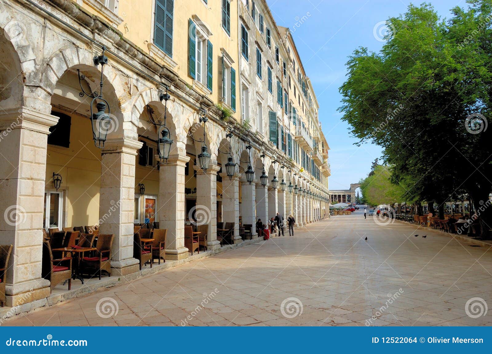 Central Plaza of Corfu, Greece Stock Photo - Image of summer, kerkira ...