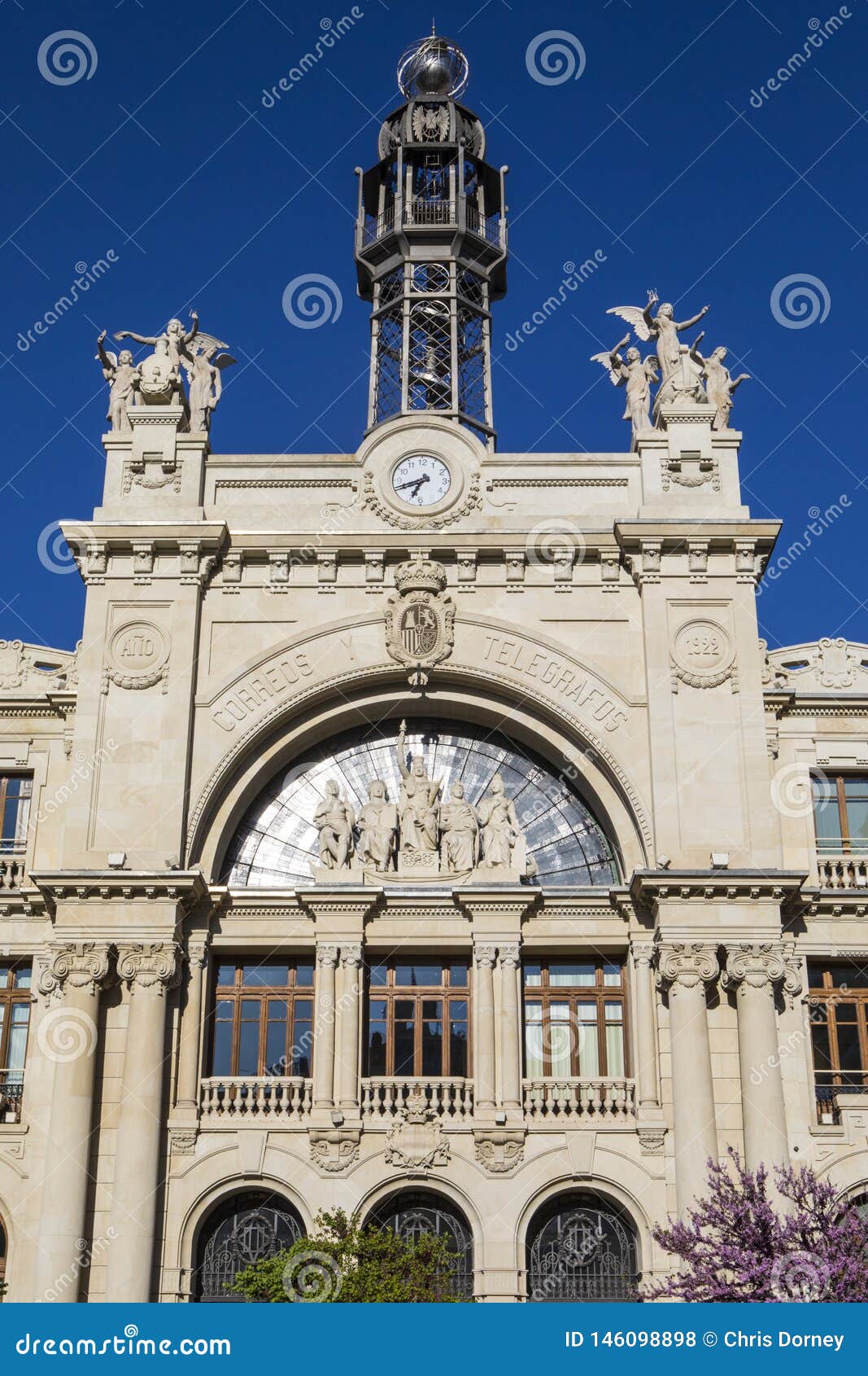 Central Post Office Building in Valencia Stock Photo - Image of central ...