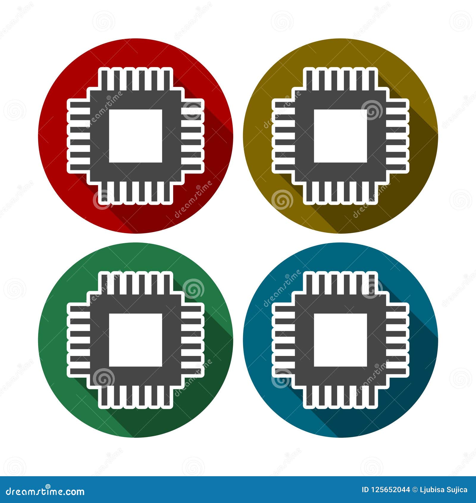 Central Processing Icon, Flat Icon of Cpu Stock Vector - Illustration ...