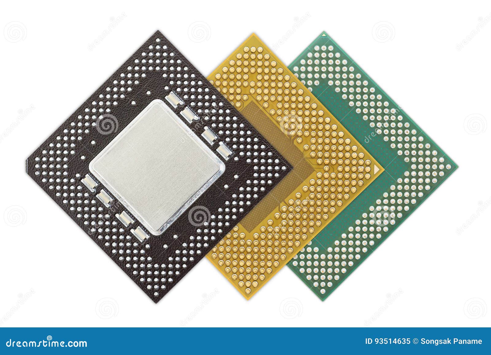 Central Processing Unit or Computer Chip Stock Image - Image of unit ...