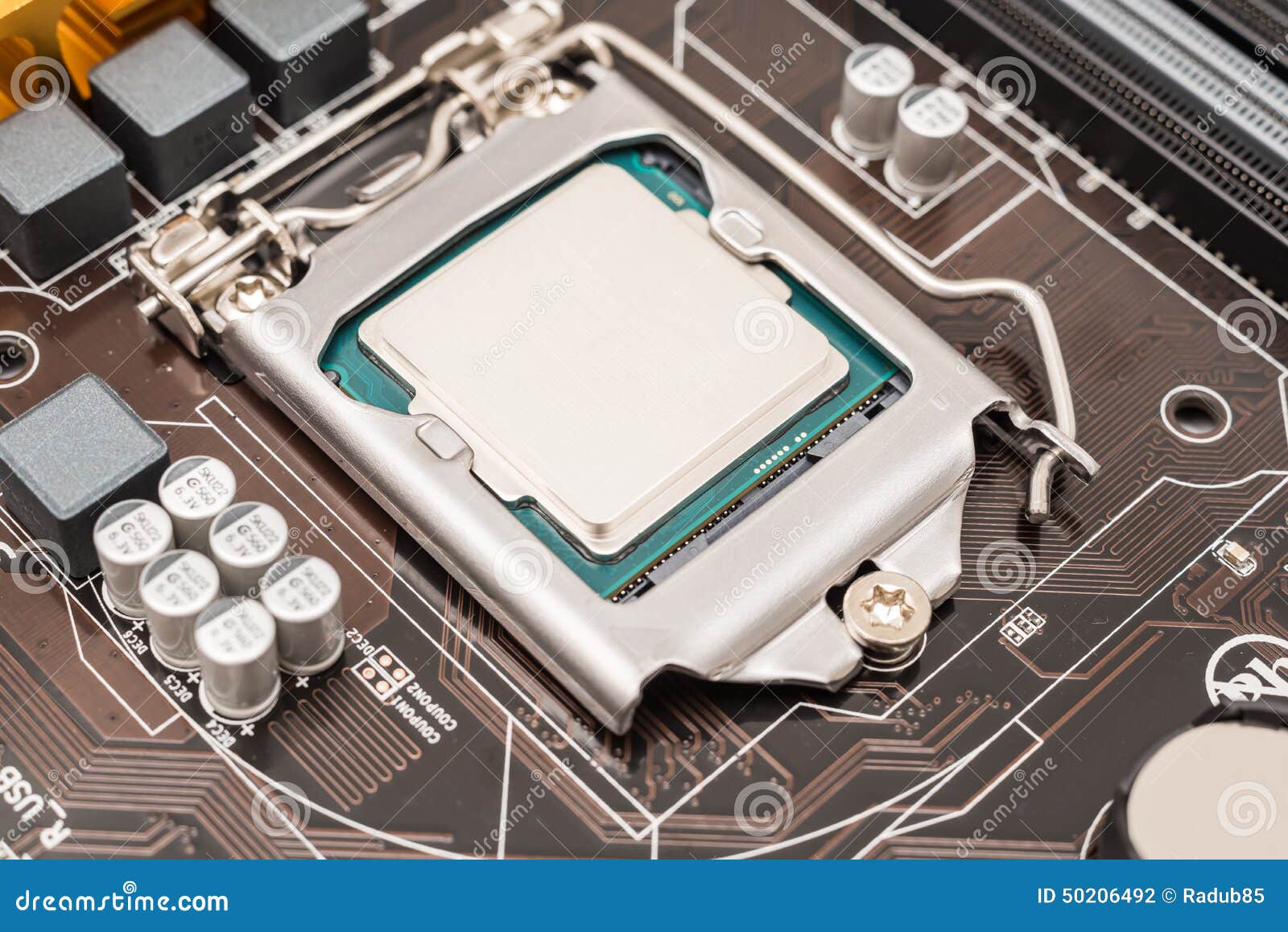 Central Processing Unit (CPU) Chip Stock Photo - Image of computing ...