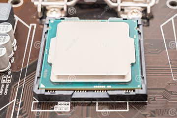 Central Processing Unit (CPU) Chip Stock Image - Image of chipset ...