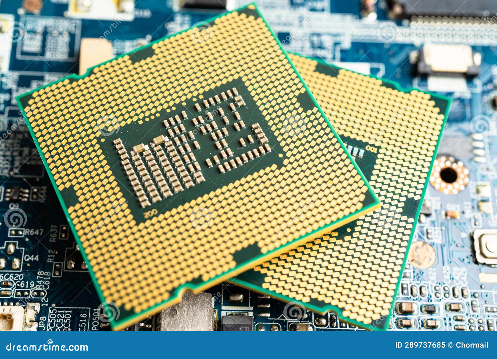 Central Processing Unit Cpu Chip Processor Of Computer Mainboard Electronic Technology Stock