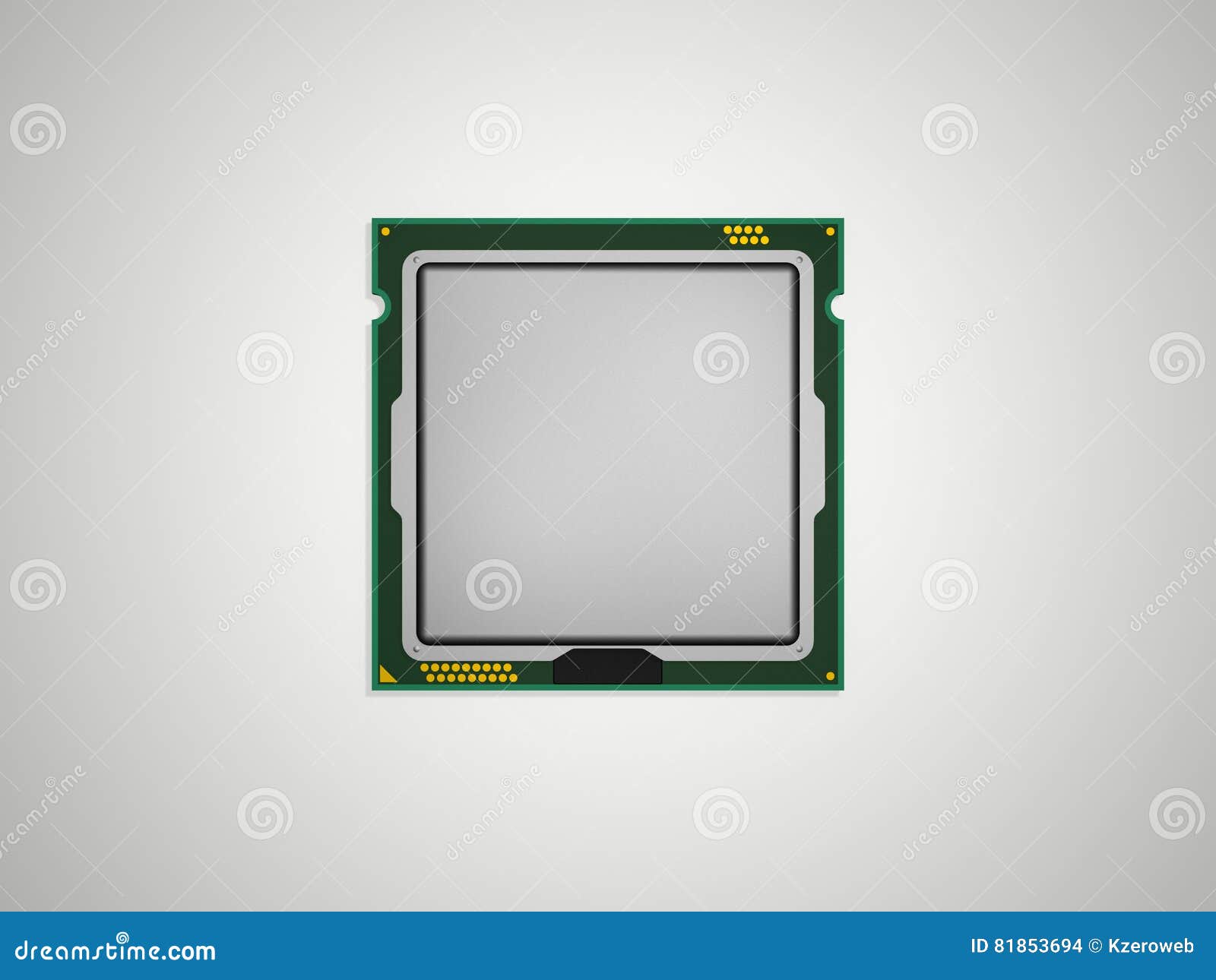 Central Processing Unit CPU. 3d Render. Digital Illustration Stock ...