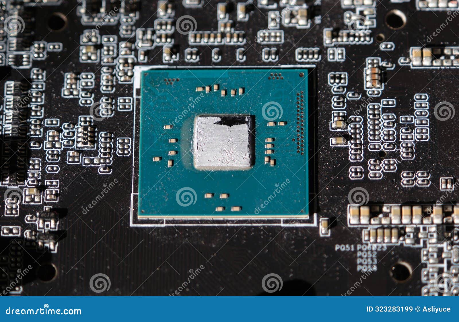 Microprocessor without Cooler on the Board Stock Image - Image of ...