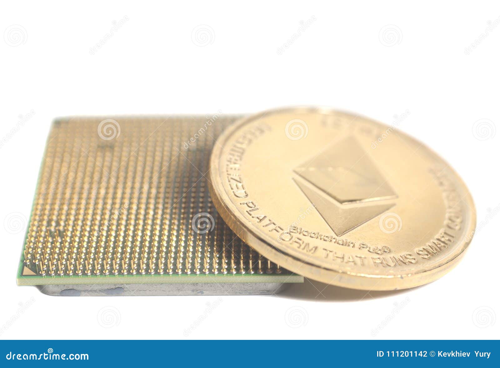 Central Processing Unit CPU Microchip with Golden Ethereum Editorial ... Central Processing Unit CPU Microchip with Golden Ethereum Editorial ...