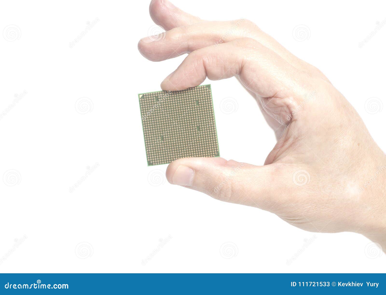 Central Processing Unit CPU Microchip Male Hand Holding Stock Image ...