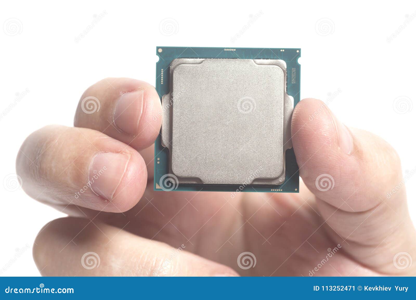 Central Processing Unit CPU Microchip Male Hand Holding Stock Image ...